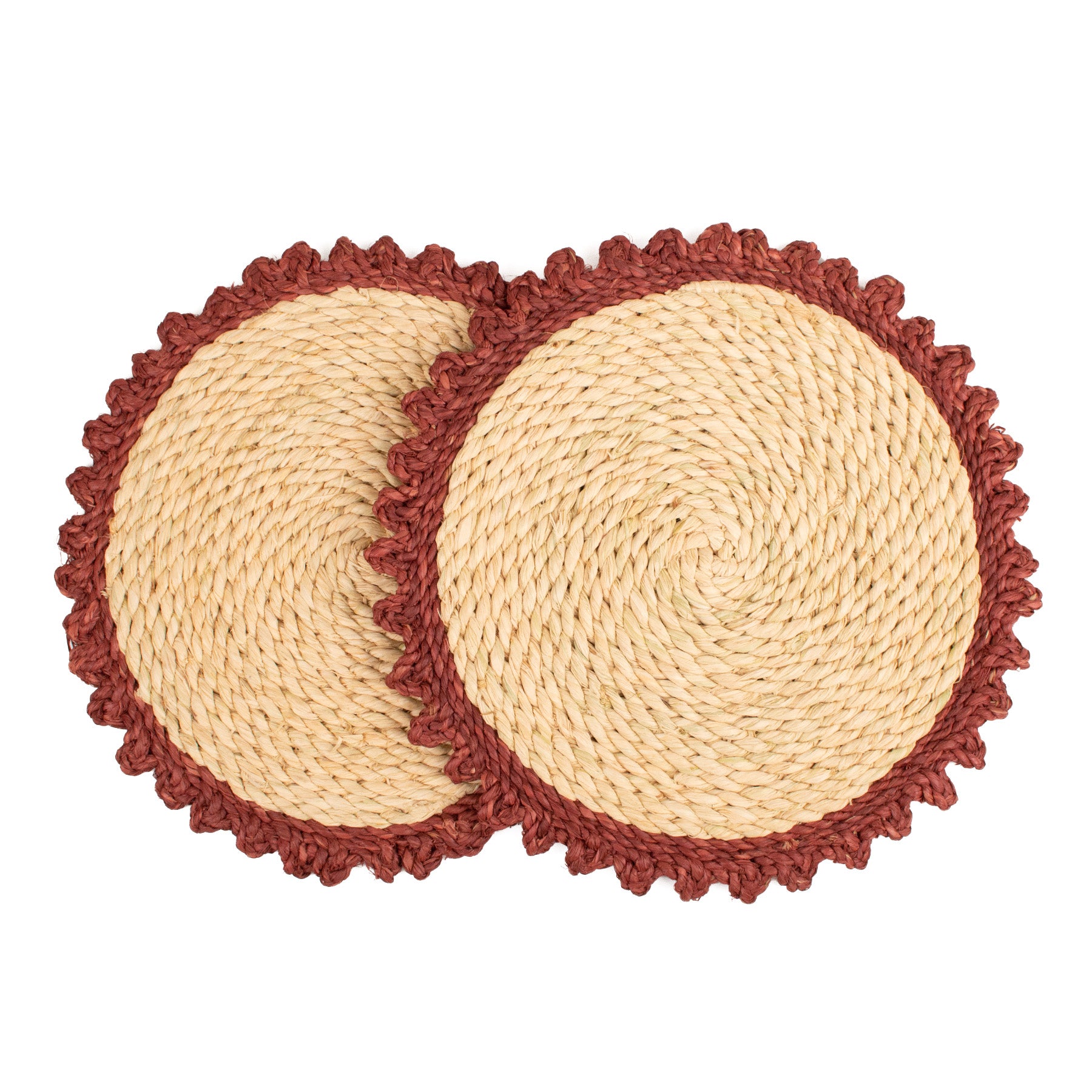 Woodland Placemats - 15" Rust Scallop, Set of 2 – Kazi Goods - Wholesale